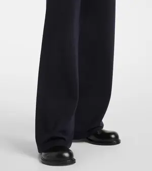 Max Mara Wilma Virgin Wool Wide-leg Trousers - Blue
