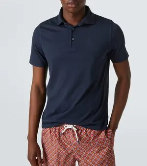 Fedeli Cotton Polo Shirt - Blue