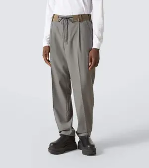 Sacai Mid-rise Wide-leg Pants