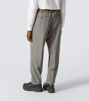 Sacai Mid-rise Wide-leg Pants