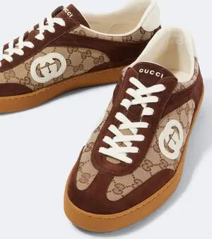 Gucci Interlocking G Suede-trimmed Sneakers