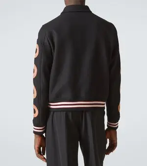 Amiri Snake Bones Wool-blend Varsity Jacket