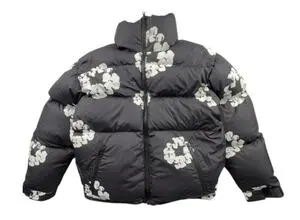 DENIM TEARS Cotton Wreath Puffer Jacket - Black