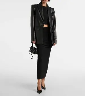 Alex Perry Oversized Leather Blazer