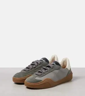 Acne Studios Bars Suede And Leather Sneakers - Grey