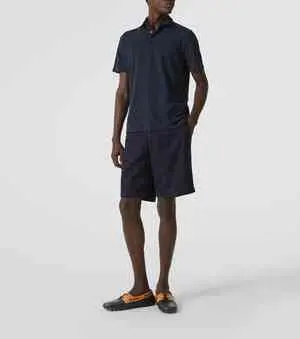 Fedeli Cotton Piqué Polo Shirt - Blue
