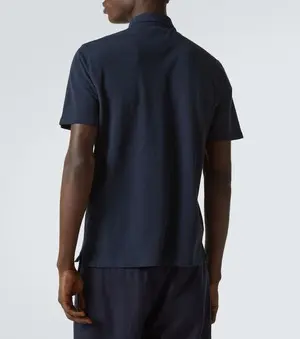 Fedeli Cotton Piqué Polo Shirt - Blue
