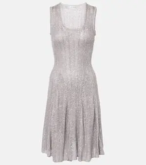 Metallic Silver Sequin Mini Dress