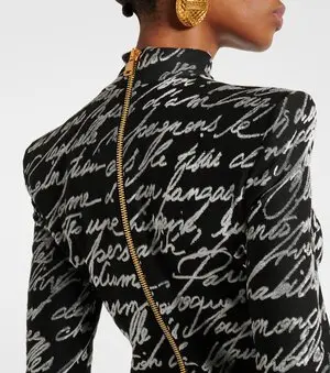 Balmain Love Letter Jacquard Gown