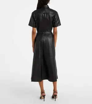Altuzarra Kiera Leather Shirt Dress