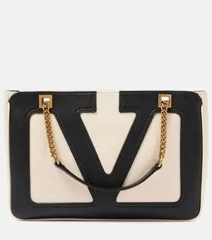 Valentino Garavani Viva Superstar Small Leather Tote Bag Beige