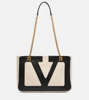 Valentino Garavani Viva Superstar Small Leather Tote Bag Beige