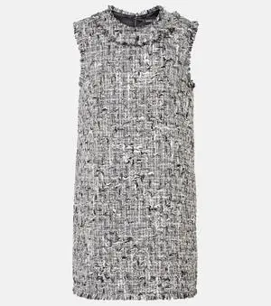 Dolce & Gabbana Tweed Lamé Minidress - Grey