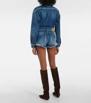 Alanui Fringed Denim Shorts