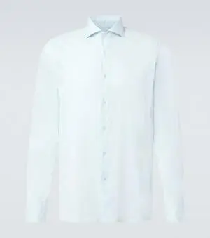 Fedeli Cotton-blend Shirt - Blue