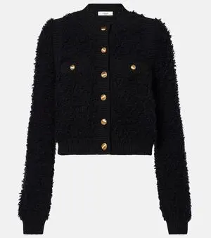Chloé Cropped Tweed Jacket - Black