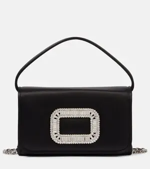 ROGER VIVIER Pilgrim Micro Embellished Shoulder Bag - Black