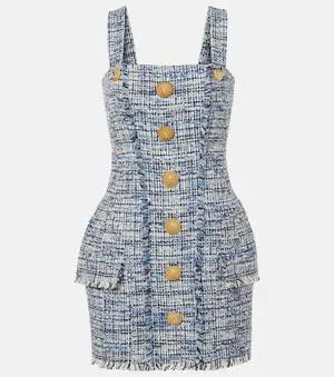 Balmain Denim Tweed Mini Dress