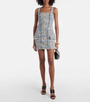 Balmain Denim Tweed Mini Dress