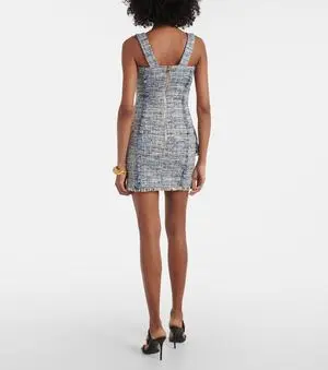 Balmain Denim Tweed Mini Dress