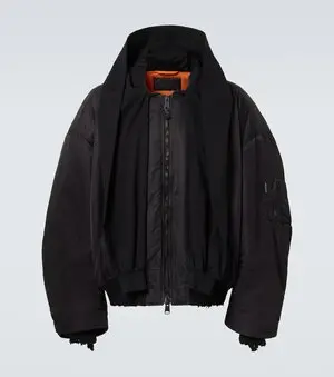 Balenciaga Incognito Hooded Bomber Jacket - Black