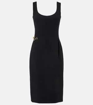 Versace Safety Pin Cady Midi Dress - Black