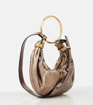 Chloé Bracelet Small Leather Shoulder Bag - Grey