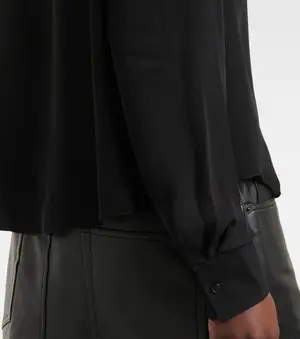 Wardrobe.NYC Tie-neck Silk Blouse