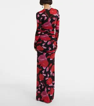 Blumarine Printed Maxi Dress - Black