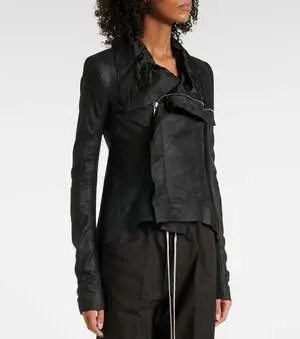 Rick Owens Naska Leather Biker Jacket - Black