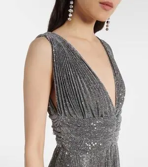 Dolce & Gabbana Metallic Plissé Cocktail Dress