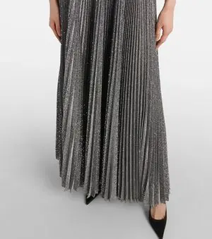 Dolce & Gabbana Metallic Plissé Cocktail Dress