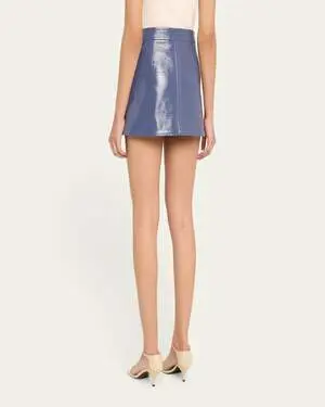 COURREGES Vinyle Reedition Mini Skirt - Dkblue