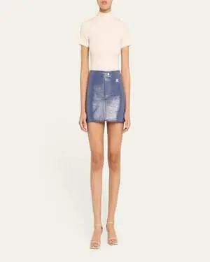 COURREGES Vinyle Reedition Mini Skirt - Dkblue