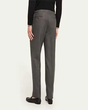 Ralph Lauren Purple Label Gregory Pleated Flannel Pants - Gray