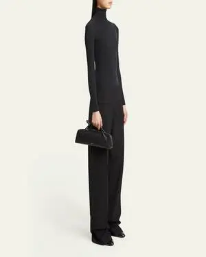 Alaïa Le Teckel Top-handle Bag In Grained Leather