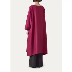 Eskandar Wide A-line Scoop Neck Dress - Magenta