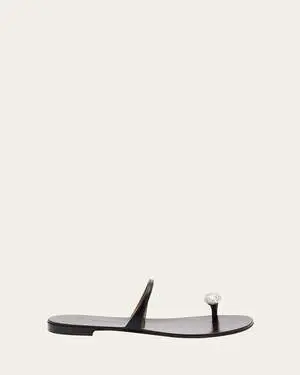 GIUSEPPE ZANOTTI Crystal Jewel Leather Sandals