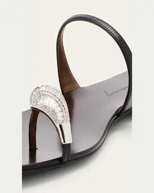 GIUSEPPE ZANOTTI Crystal Jewel Leather Sandals