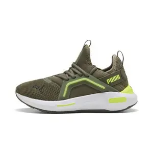 PUMA Softride Enzo 5 Athletic Sneakers - Loden Green-yellow Alert