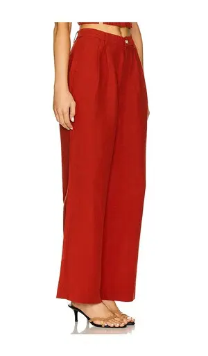 Onia Air Linen Pleated Trouser