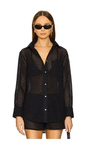 Solid & Striped Bronte Button-down Top - Noir