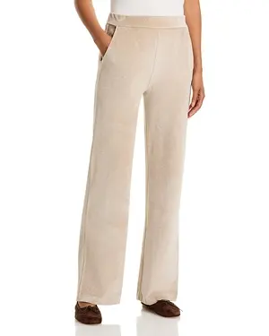 Majestic Filatures Velour Wide-leg Pants - Barely Beige