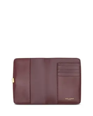 Saint Laurent Voltaire Passport Case - Rouge Cabernet