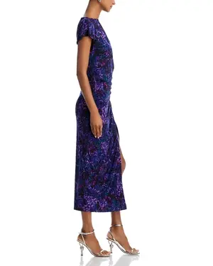 Aqua Jersey Short Sleeve Midi Dress