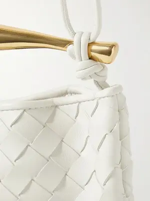 Bottega Veneta Sardine Mini Embellished Intrecciato Leather Shoulder Bag - Neutrals