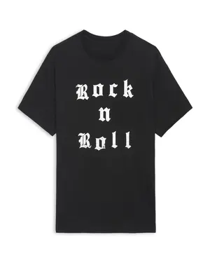 Zadig&Voltaire Teddy Cotton Studded Rock N Roll Graphic Tee