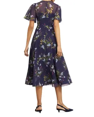 HOBBS LONDON Callie Floral Print Midi Dress