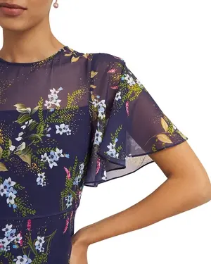 HOBBS LONDON Callie Floral Print Midi Dress