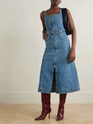 Simkhai Manson Belted Denim Midi Dress